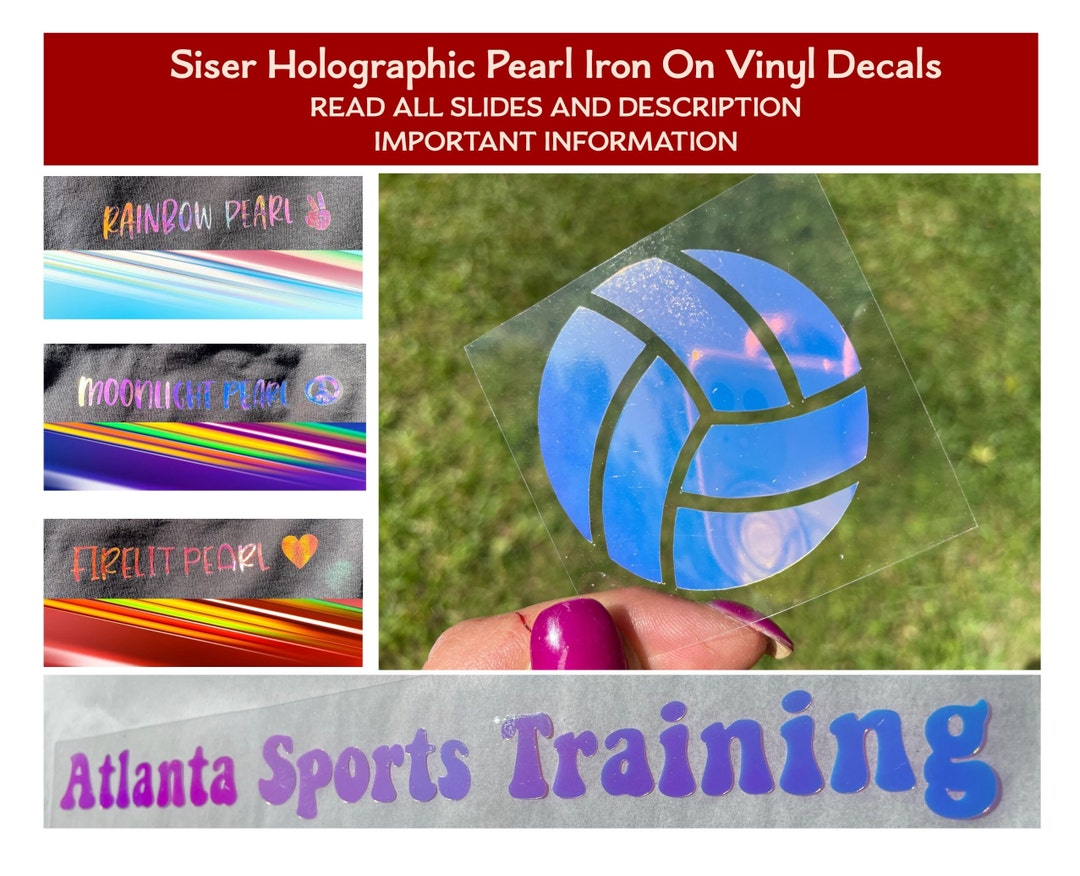 Holographic Pearl Personalized Name Iron on Vinyl Decal Transfer Sold ...