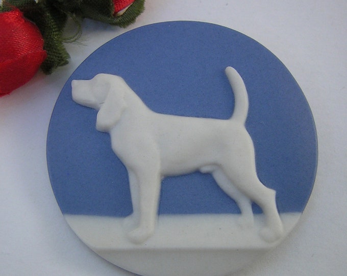 Large, Blue Jasperware Ceramic Dog Button, Studio Button by Stella ...