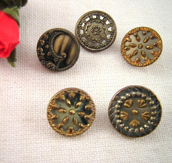 Glow Hollow Ivoroid Medium 42 Antique & Vintage Celluloid BUTTONS Small ...