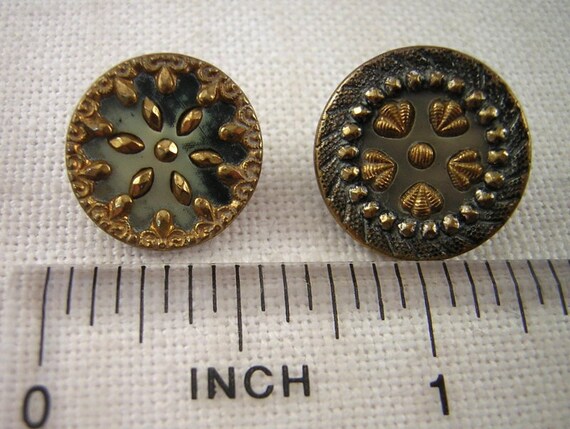 Glow Hollow Ivoroid Medium 42 Antique & Vintage Celluloid BUTTONS Small ...