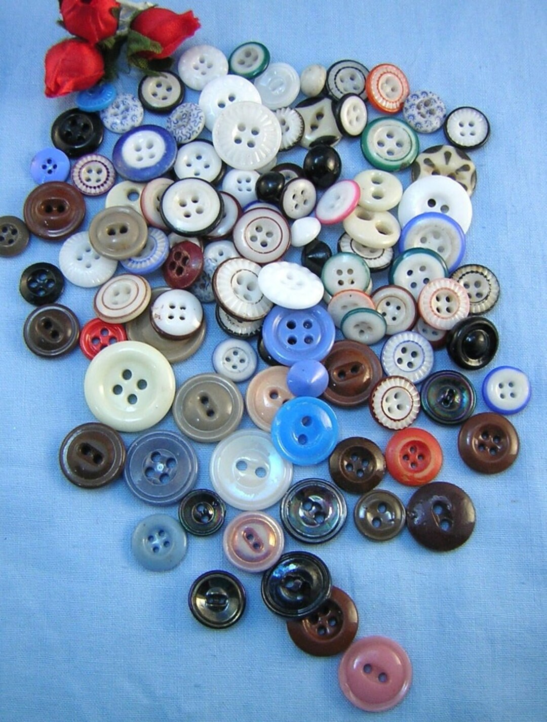 100 China Buttons Dimi Small & Medium Sizes Lusters Solid - Etsy