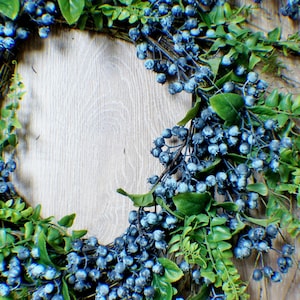 Blueberry Wreath, Large Wreath, Year Round Wreath, Spring Wreath Summer ...