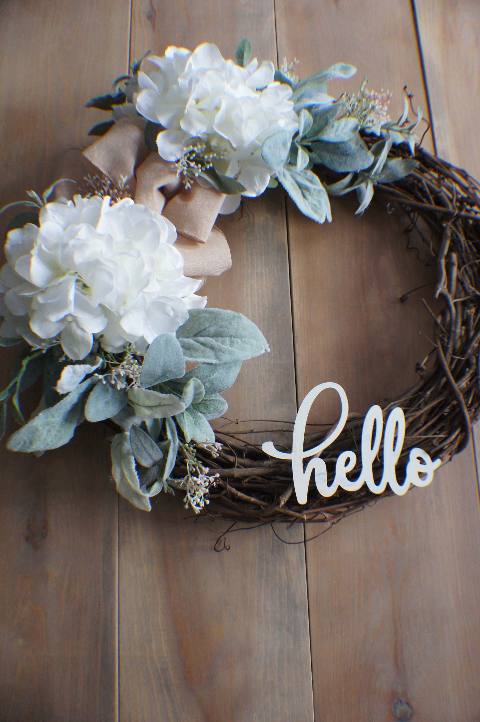 Front Door Wreaths Wreath for Front Door Hello Wreath - Etsy