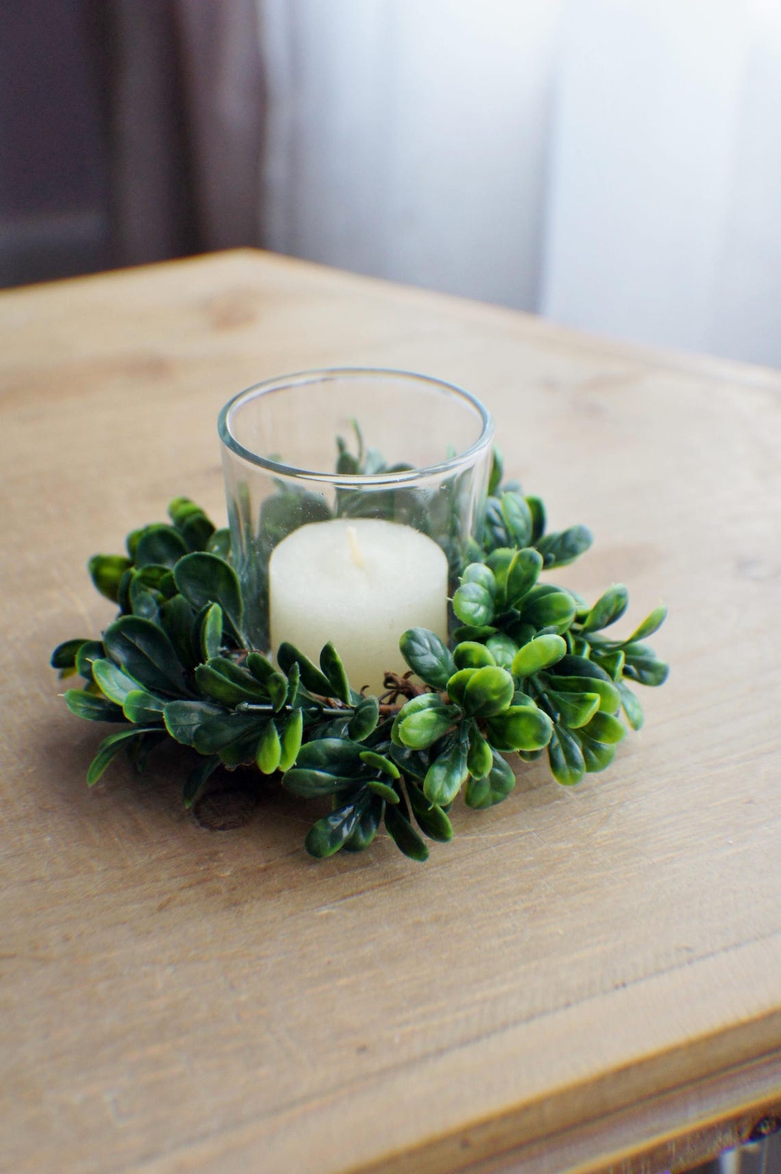 Farmhouse Taper Candle Ring, Farmhouse Style Decor, Candle Wreath ...