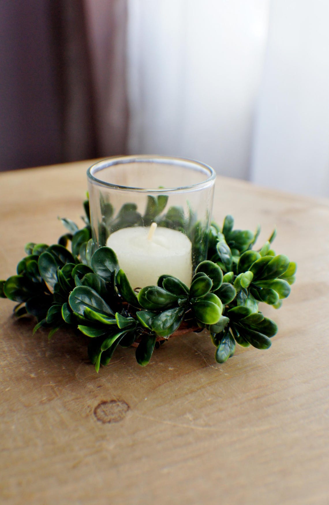 Farmhouse Taper Candle Ring, Farmhouse Style Decor, Candle Wreath ...