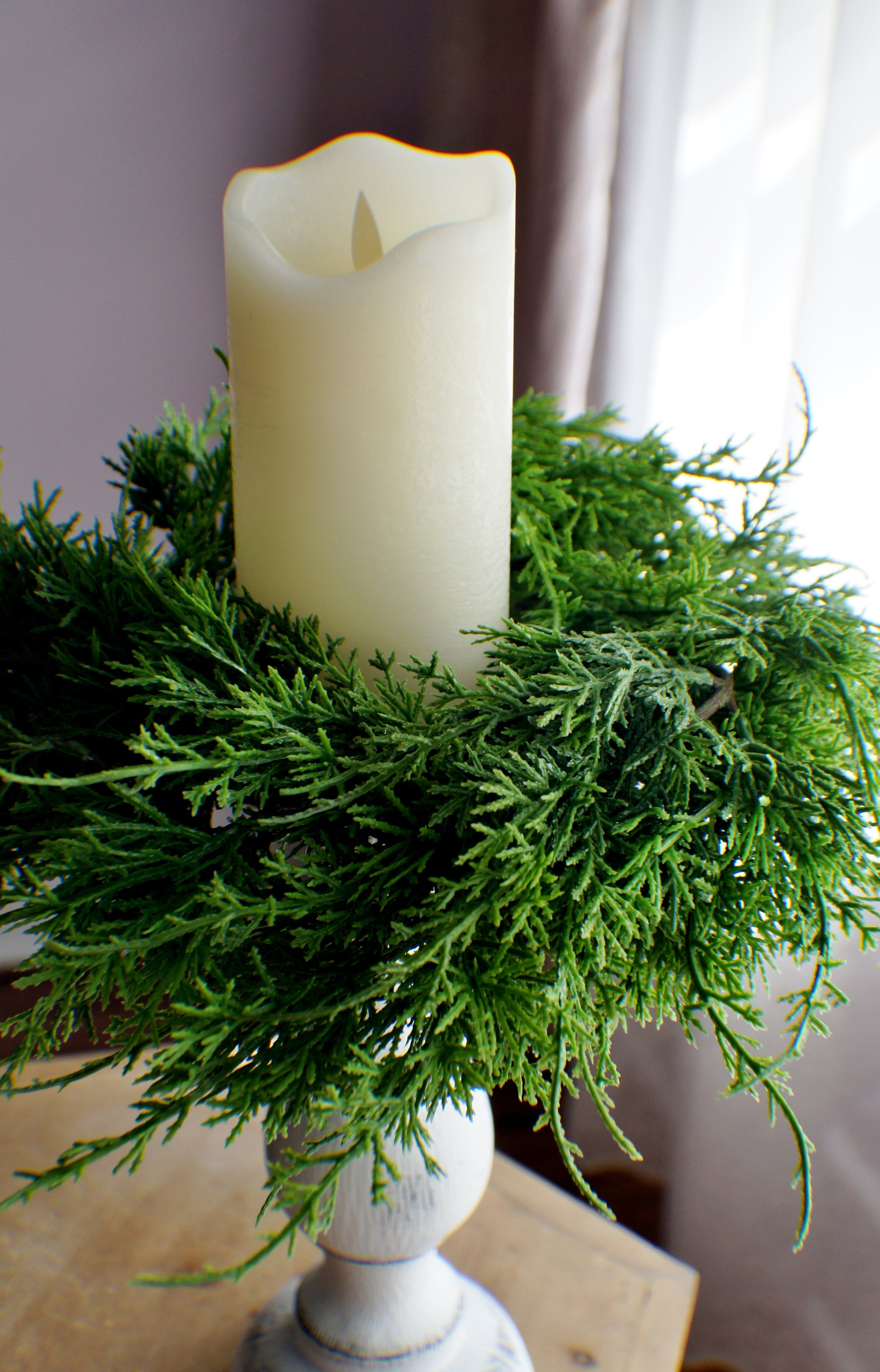 Greenery Farmhouse Candle Ring, Farmhouse Everyday Decoration, Small ...