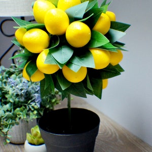 Lemon Tree Topiary, Farmhouse Arrangement, Lemon Tree and Greenery ...