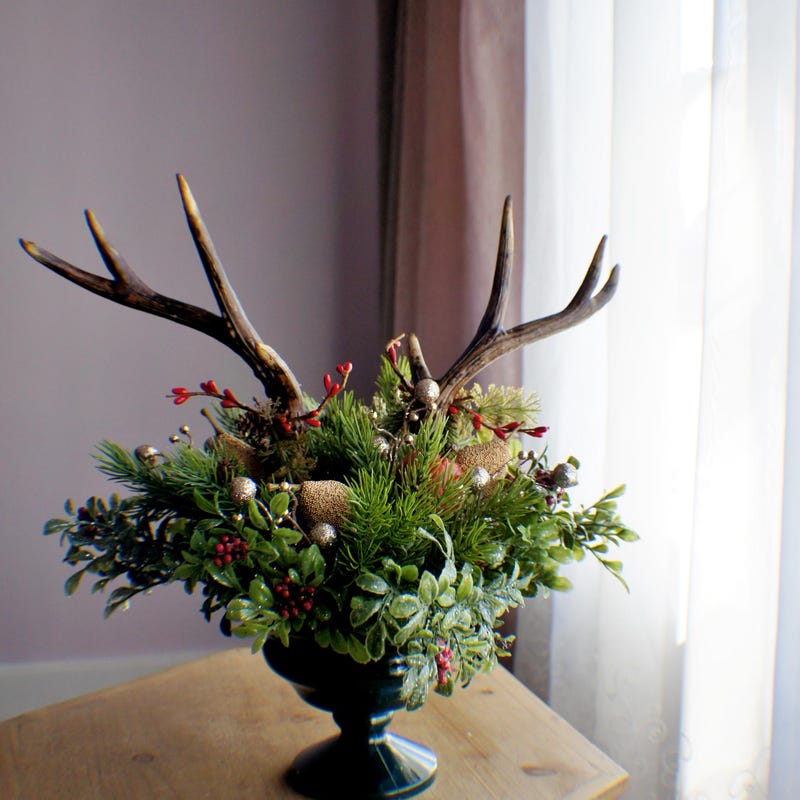 Antler Holiday Centerpiece - Etsy