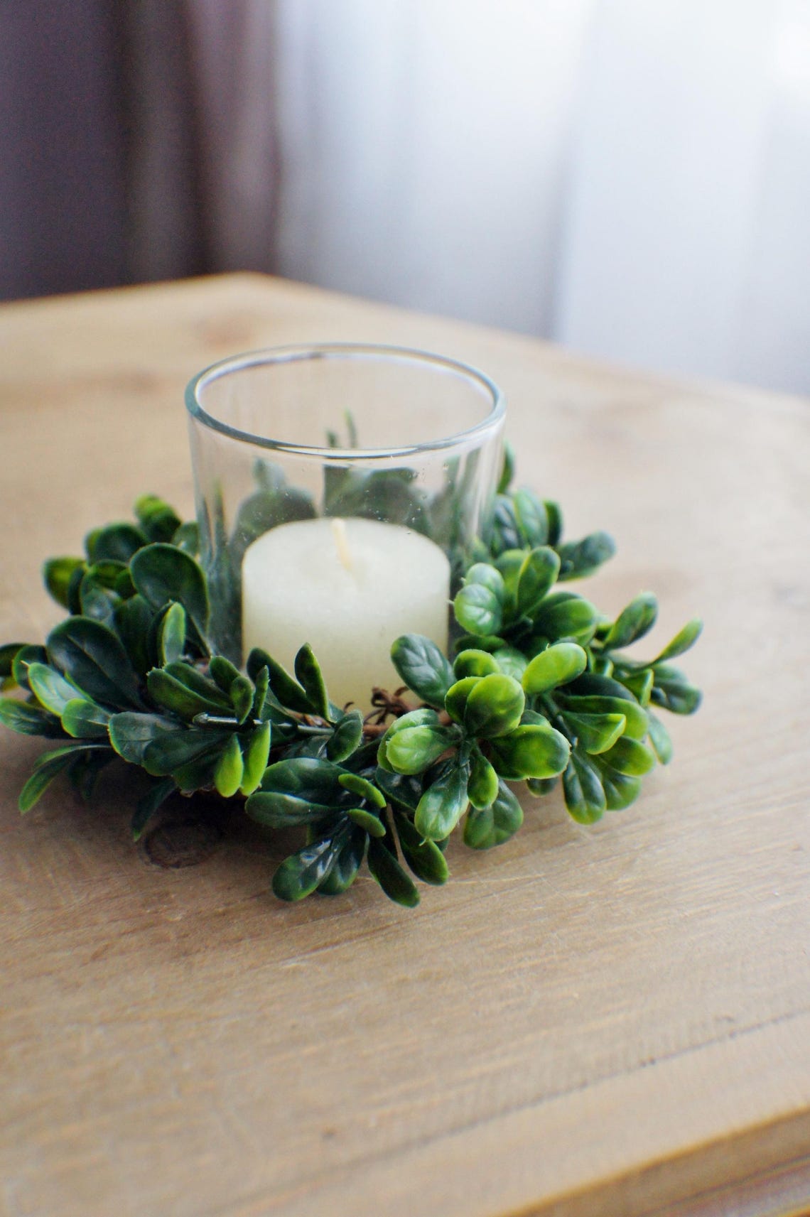 Farmhouse Taper Candle Ring, Farmhouse Style Decor, Candle Wreath ...