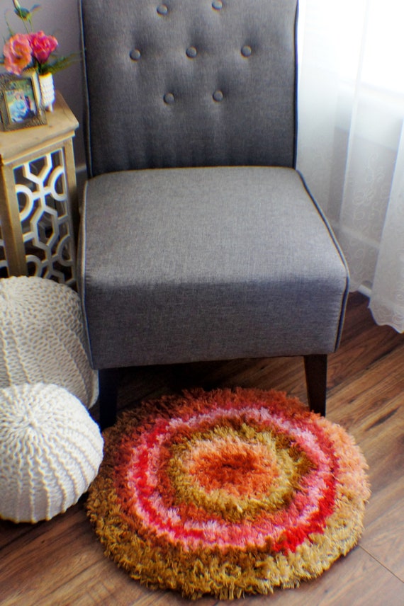 Crochet round rug floor rug meditation mat mandala rug | Etsy