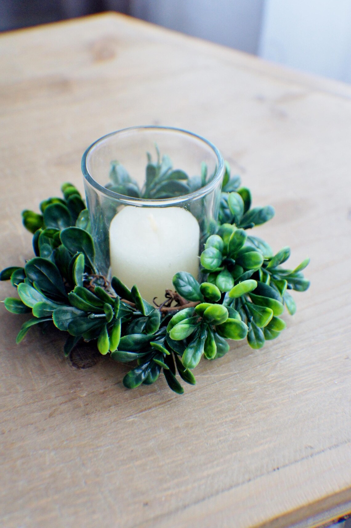Farmhouse Taper Candle Ring, Farmhouse Style Decor, Candle Wreath ...