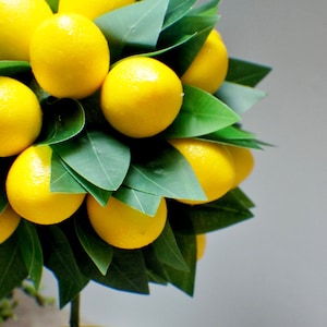 Lemon Tree Topiary, Farmhouse Arrangement, Lemon Tree and Greenery ...
