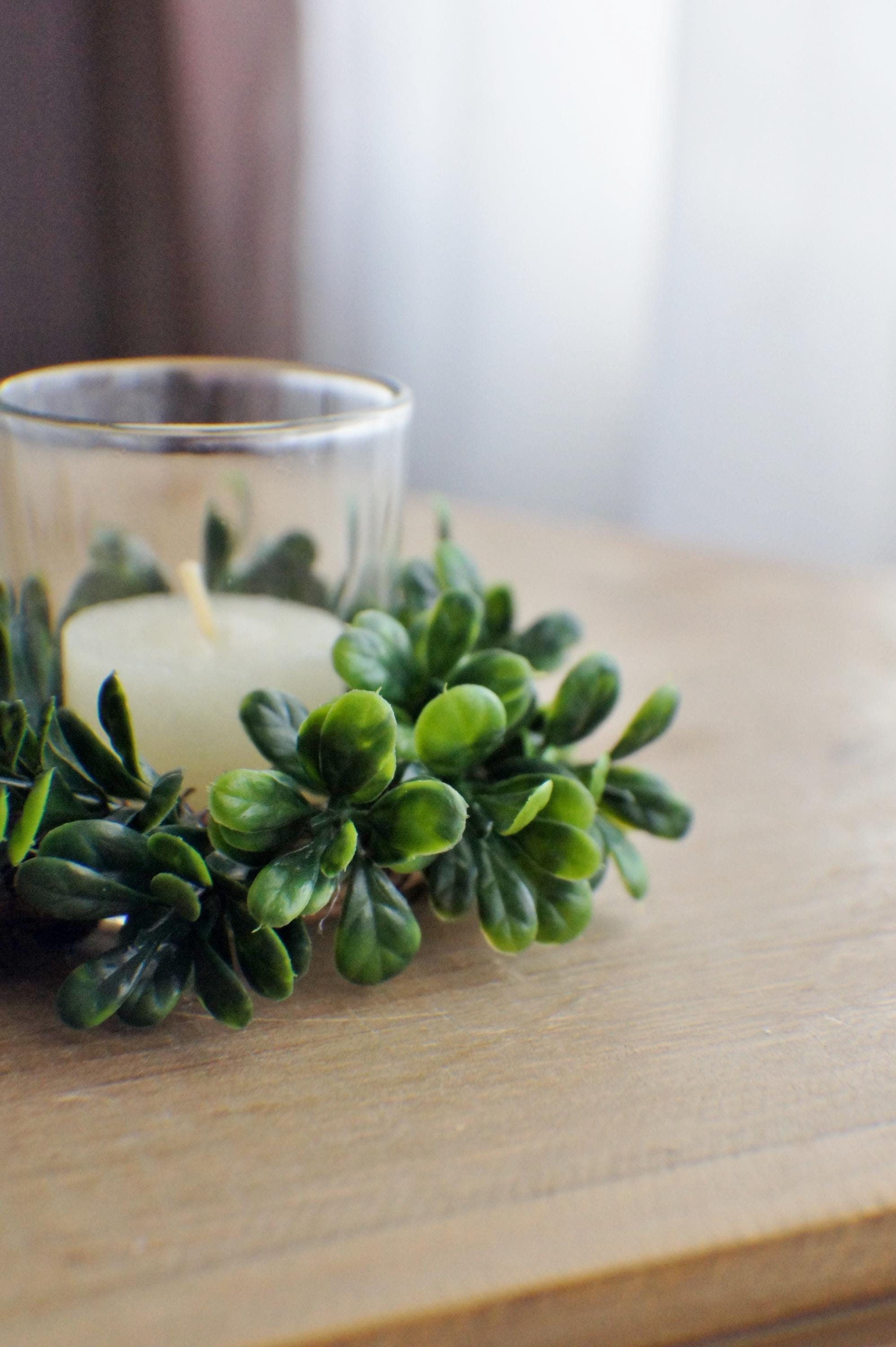 Farmhouse Taper Candle Ring, Farmhouse Style Decor, Candle Wreath ...