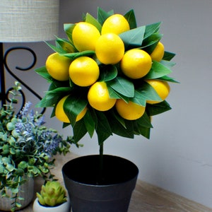 Lemon Tree Topiary, Farmhouse Arrangement, Lemon Tree and Greenery ...