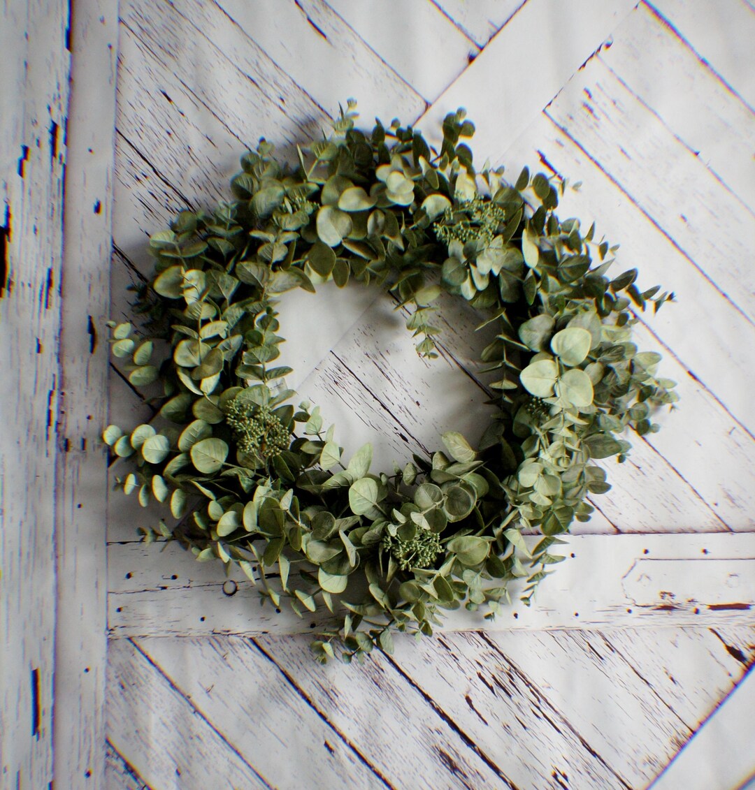 Eucalyptus Wreath: 20 Inch Greenery Farmhouse Front Door Decor - Etsy