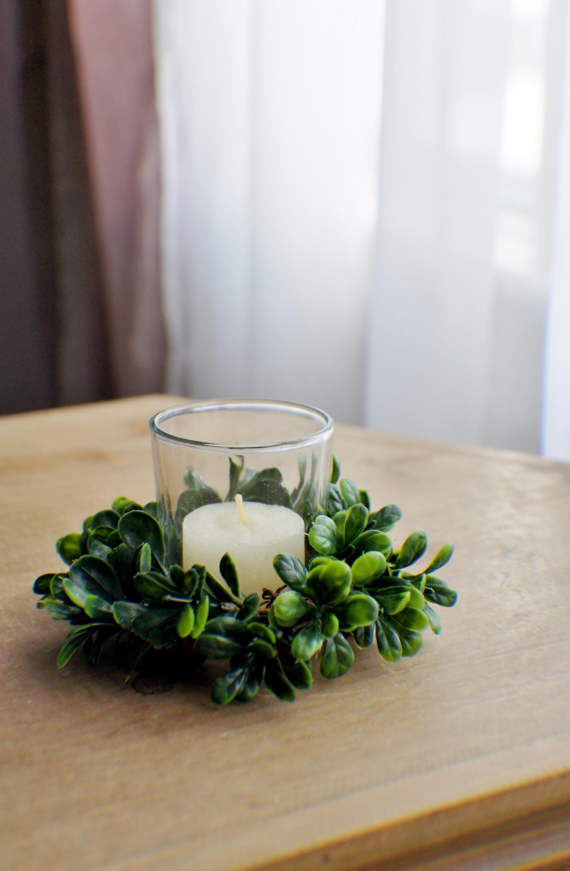 Farmhouse Taper Candle Ring, Farmhouse Style Decor, Candle Wreath ...