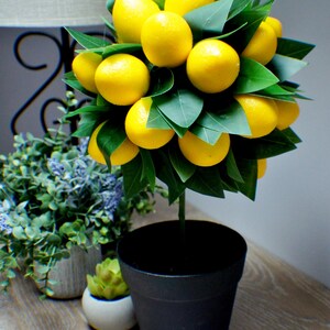 Lemon Tree Topiary, Farmhouse Arrangement, Lemon Tree and Greenery ...