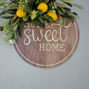 Farmhouse Sign, Lemon and Olive Branches Sign, Front Door Sign, Country ...