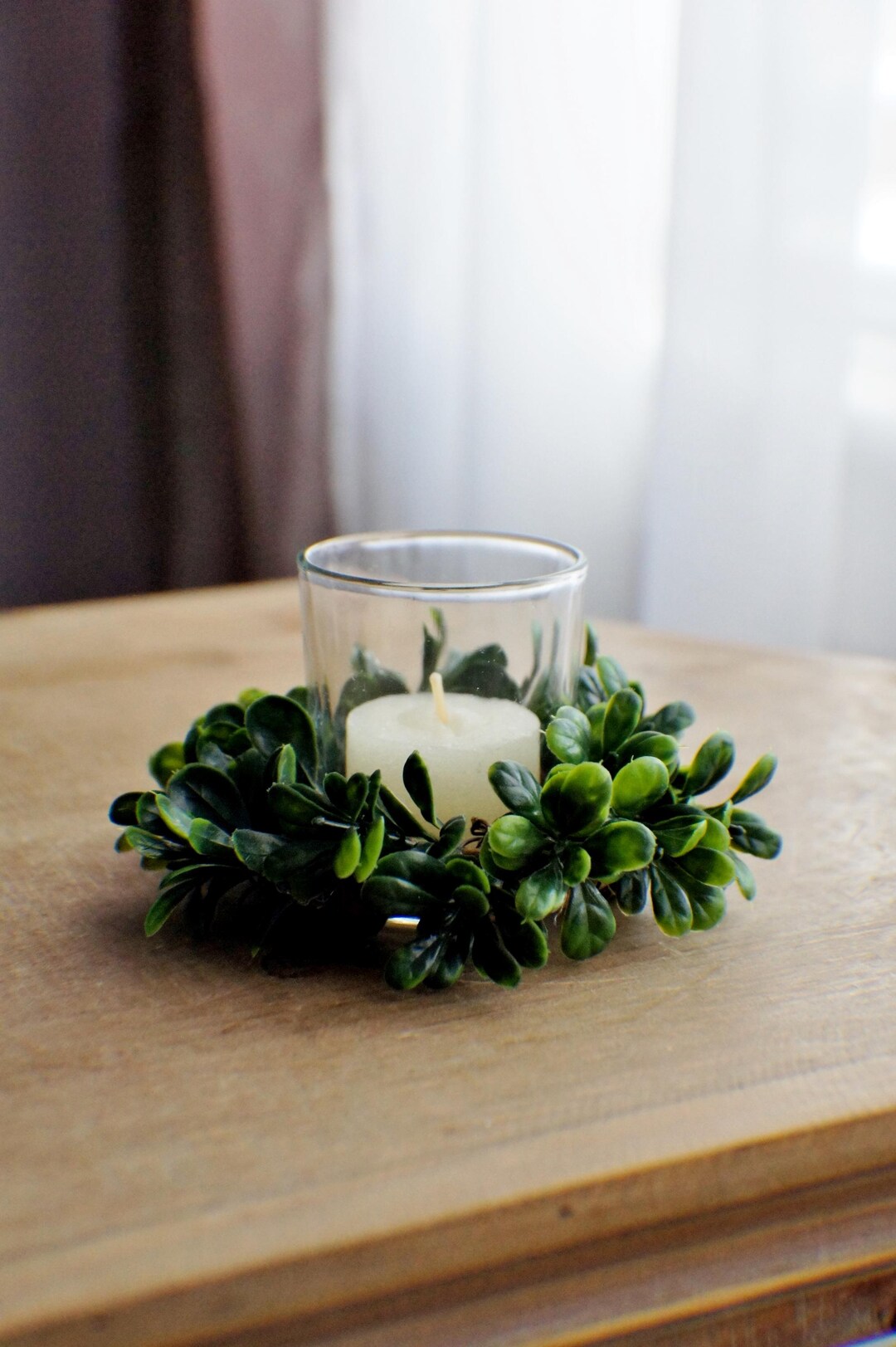 Farmhouse Taper Candle Ring, Farmhouse Style Decor, Candle Wreath ...