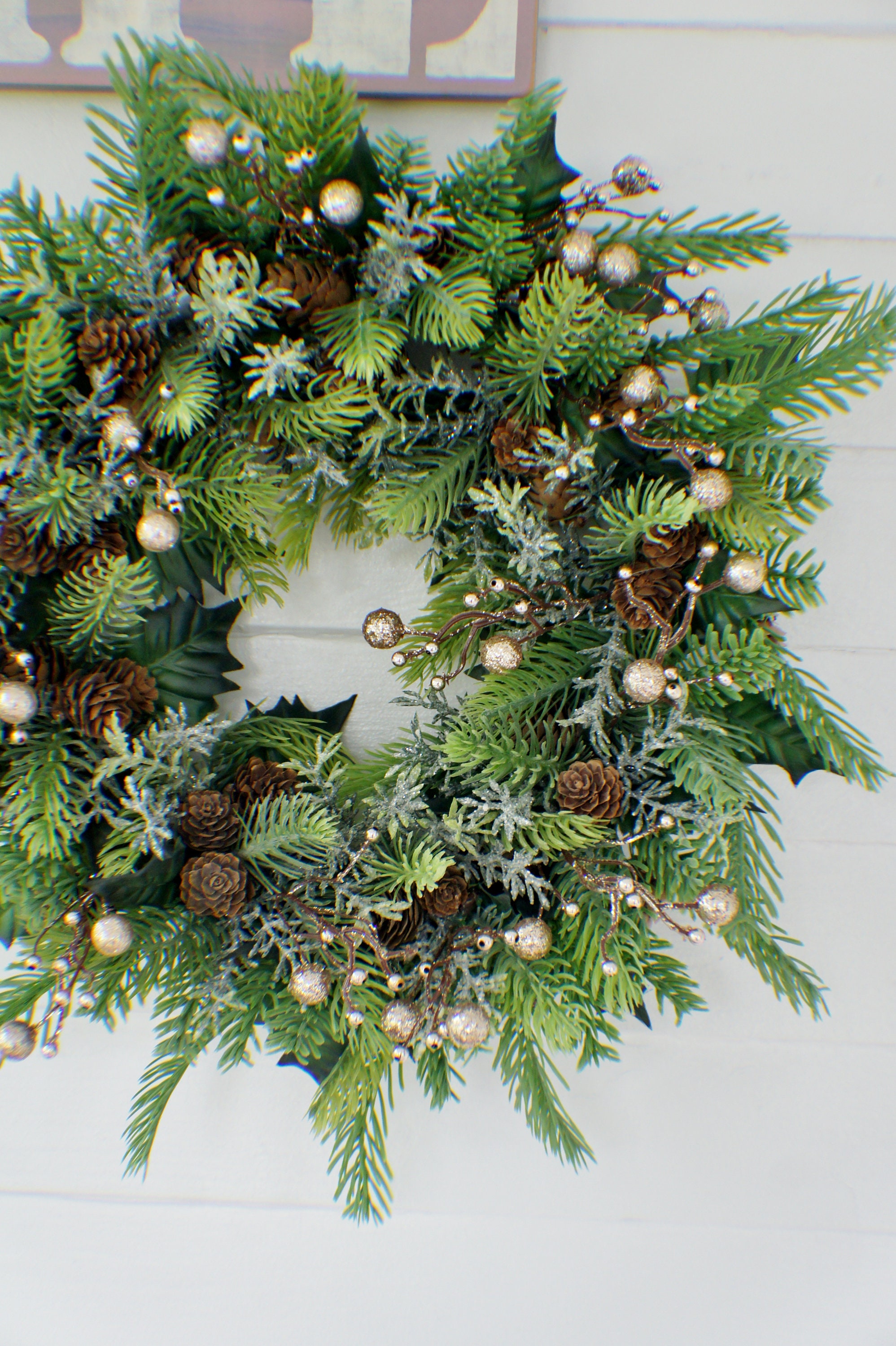 Ready to Ship Christmas Wreath, Flower Wreath, Rustic Decor, Door ...