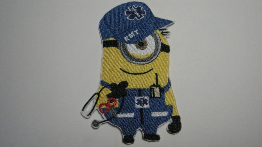 EMT Yellow Cartoon Character Embroidered Patch, Emergency Medical ...