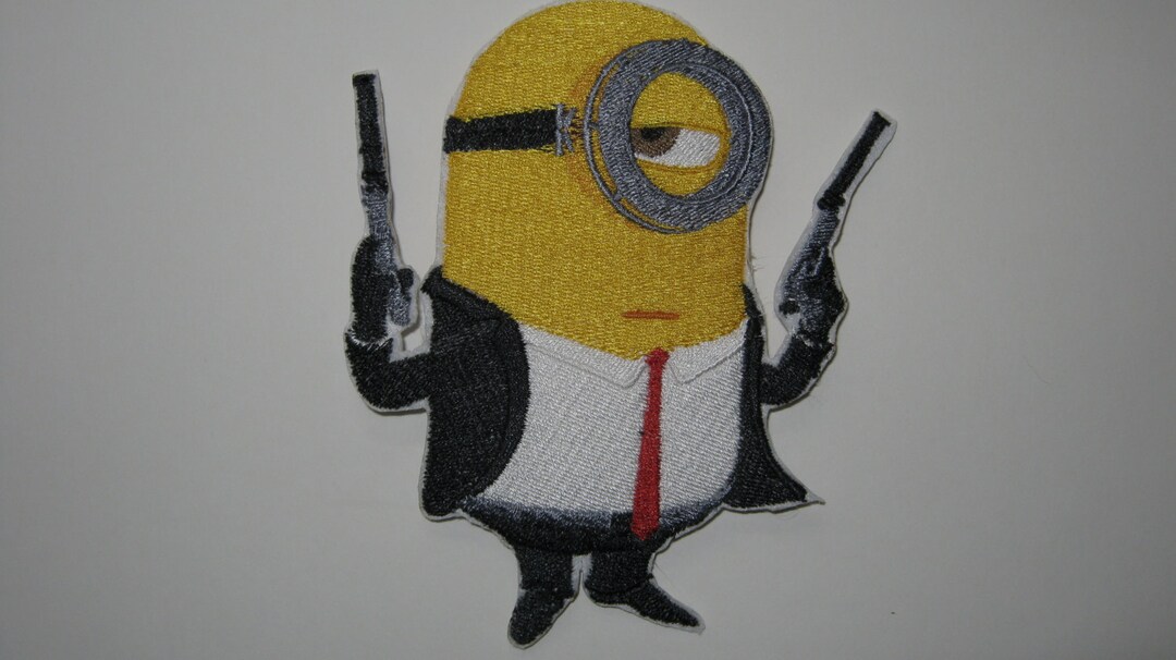 Minion Hitman Embroidered Patch, Bond, Agent, Gift for Him, Gift for ...