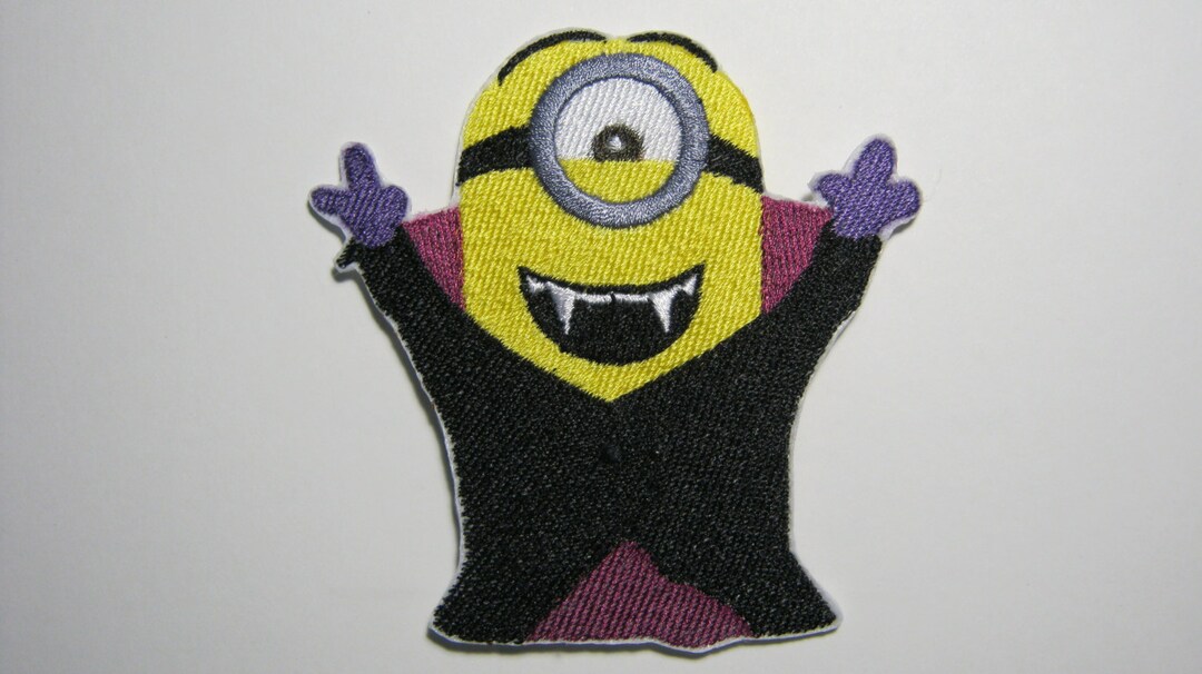 Vampire Yellow Cartoon Character Embroidered Patch, Halloween, Gift for ...