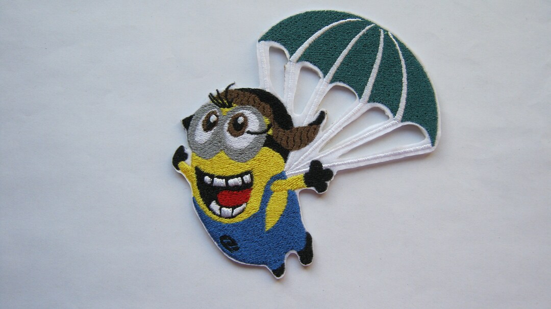Minion Skydiver Embroidered Patch, Skydiving, Skydivers, Parachute ...