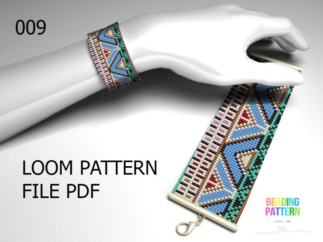 Aztec Geometric Beading Patterns, Loom Stitch Bracelet or Bookmark ...