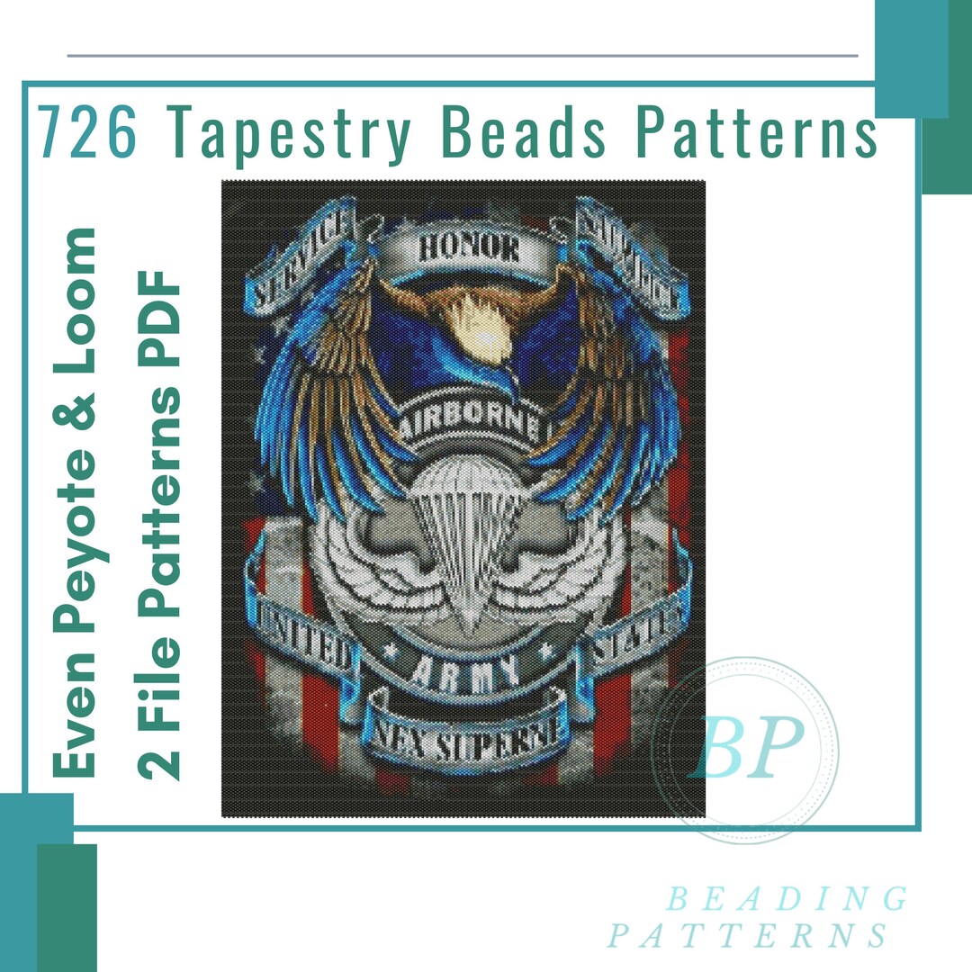 Army Honor Beads Tapestry Even Peyote and Stitch Loom Large Patterns ...
