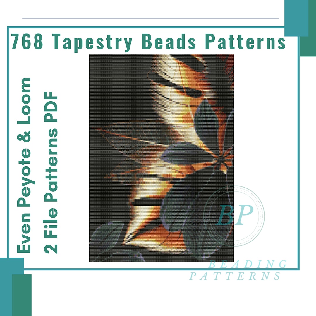 Flowers Tapestry Patterns Peyote and Loom, 2 File Pdf Beaded Pattern ...