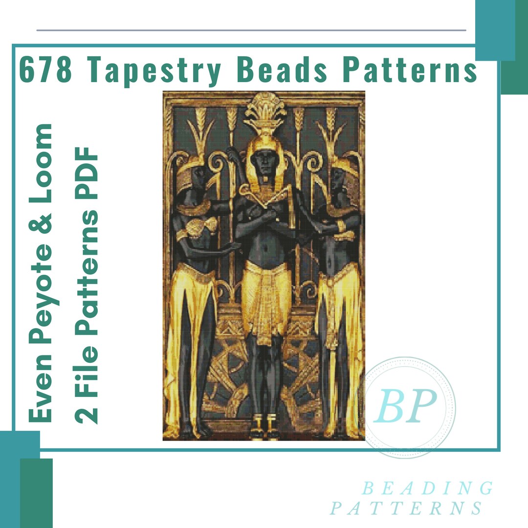 Egyptian Pharaoh Beads Tapestry Even Peyote and Stitch Loom Large ...