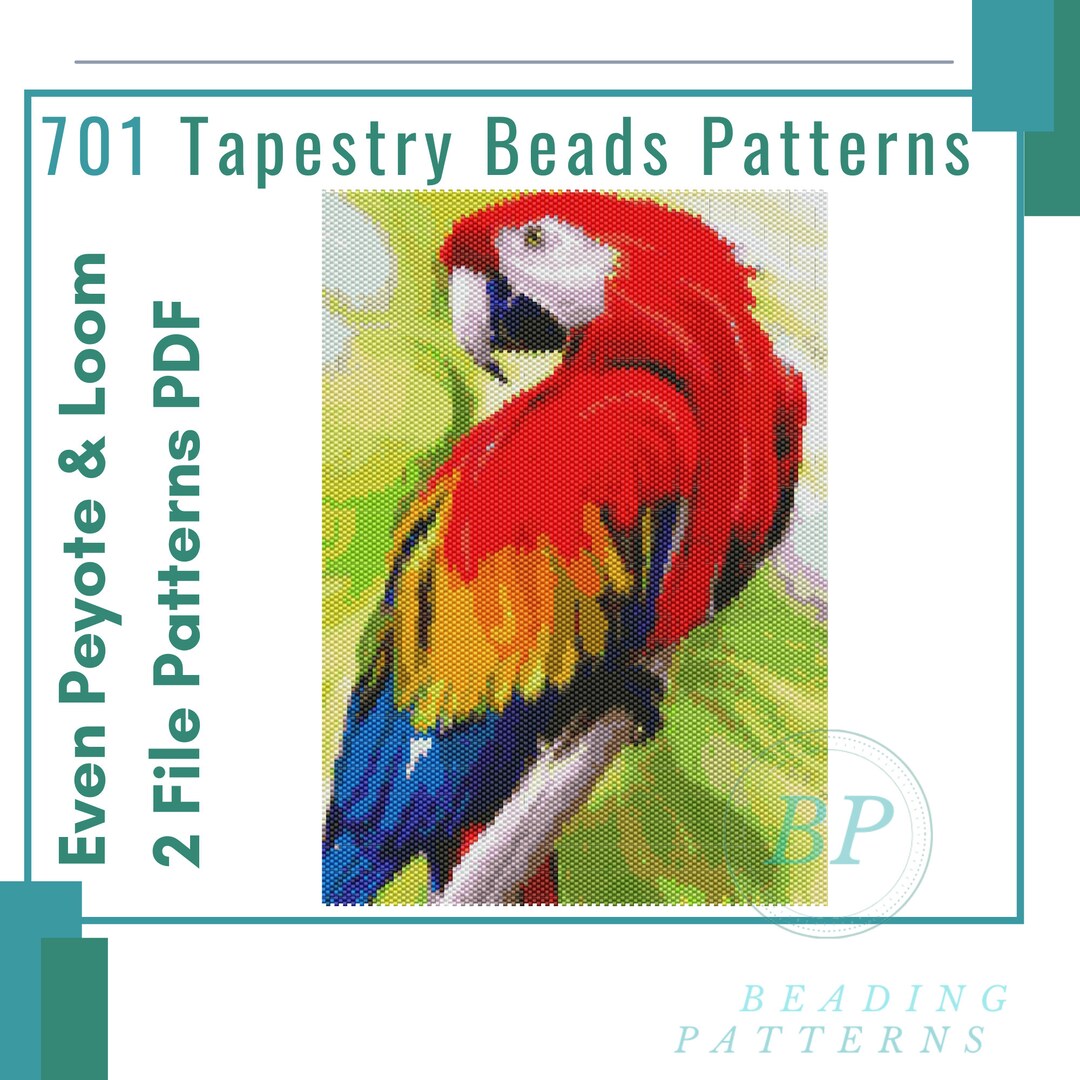 Parrot Bead Patterns Tapestry Banner Even Peyote and Loom Stitch ...