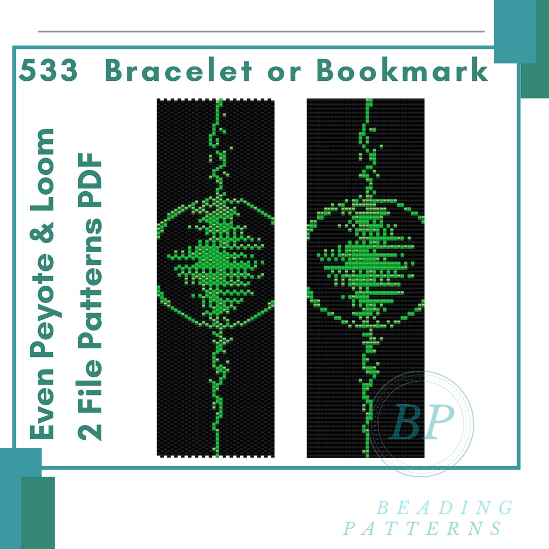 Sound Wave Peyote and Loom Patterns Bracelet, Bookmarks Woven Miyuki ...
