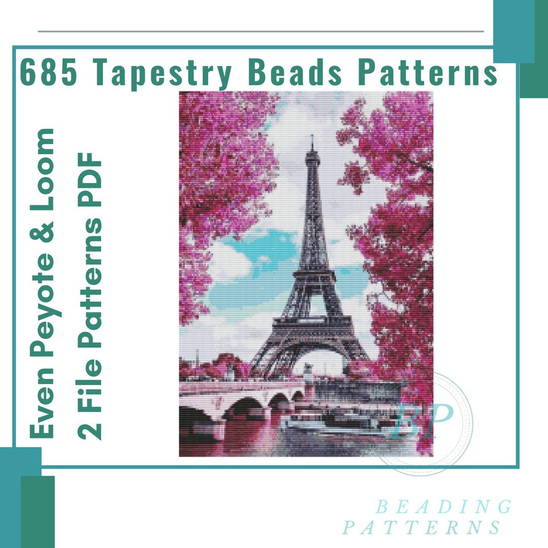 Eiffel Tower Beads Tapestry Even Peyote and Stitch Loom Large Patterns ...