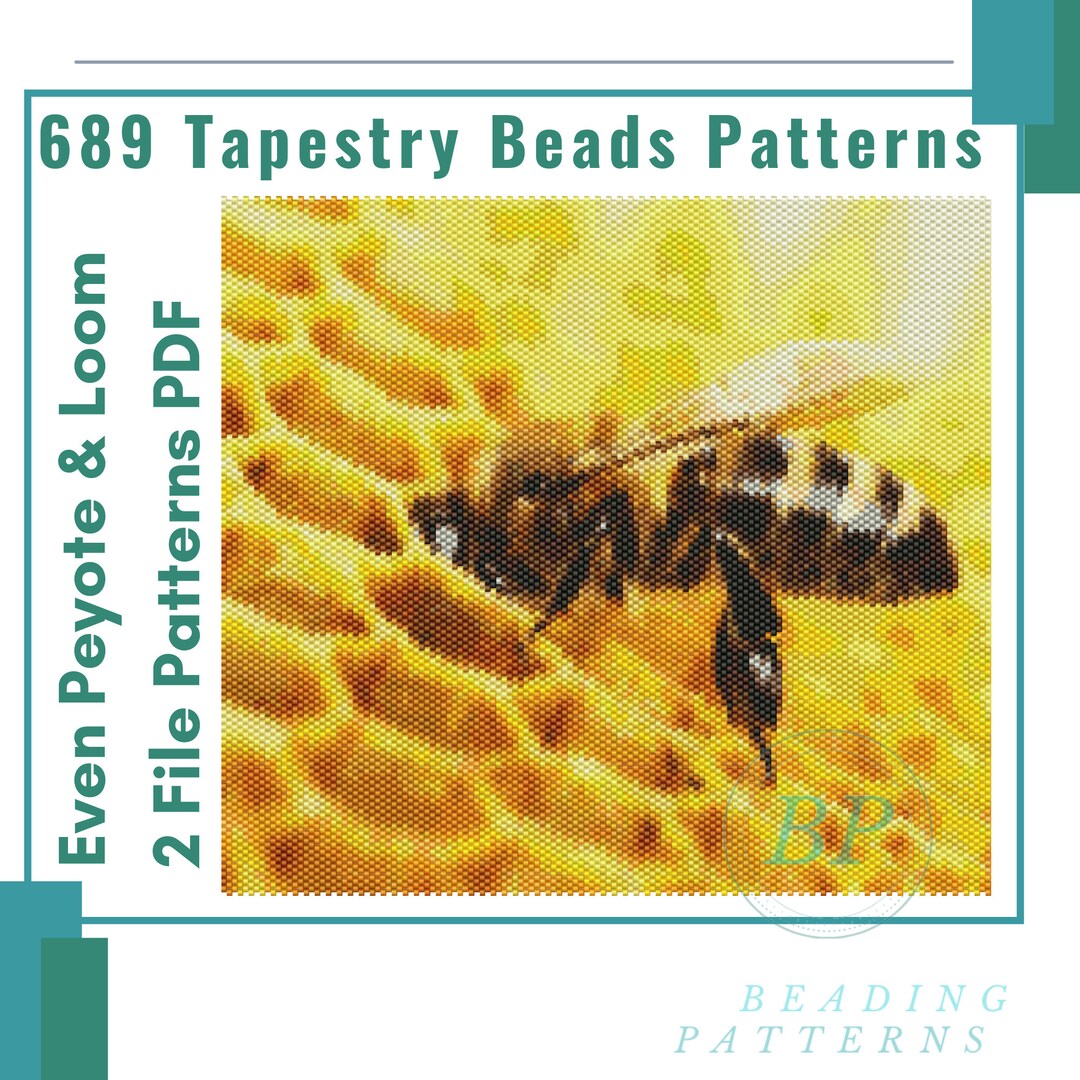 Bee Bead Patterns Tapestry Banner Even Peyote and Loom Stitch, Miyuki ...