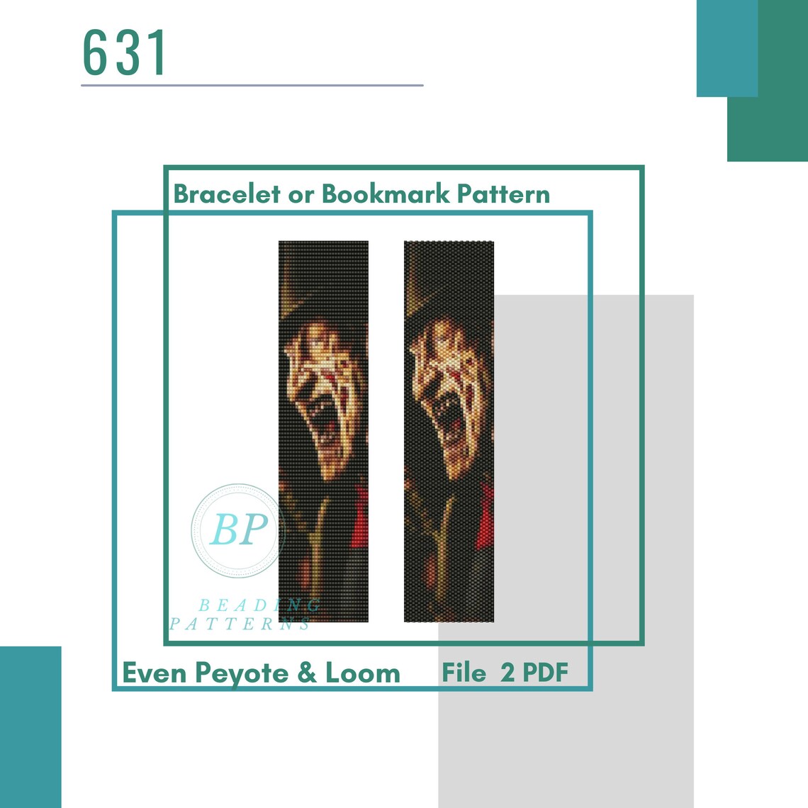 Freddy Krueger Even Peyote and Loom Patterns Bracelet or - Etsy