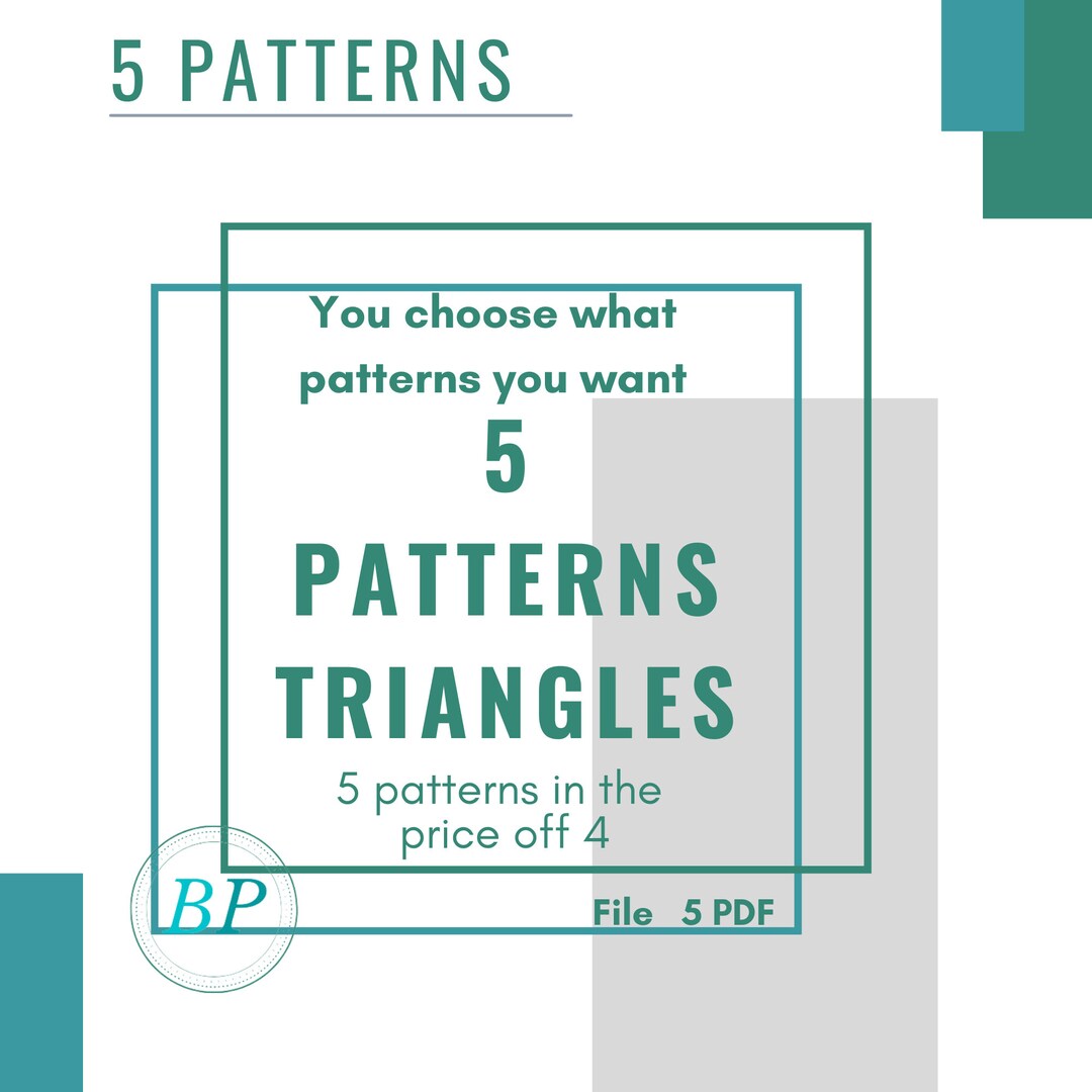 5 Patterns Triangle, You Choose What Patterns You Want, Big Set ...