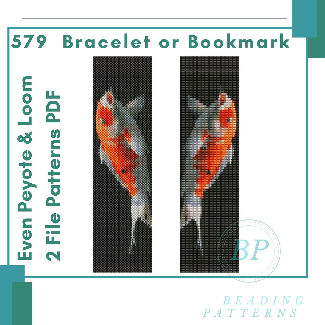 Fish Koi Patterns Beads Even Peyote and Loom, Bracelet or Bookmarks ...