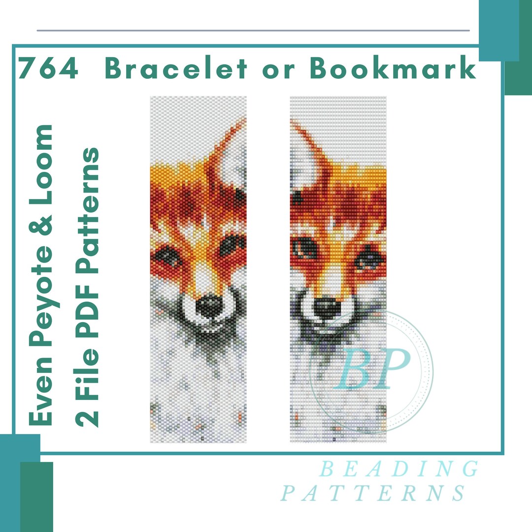 Little Fox Bracelet Beads Patterns Even Peyote and Woven Loom, Miyuki ...