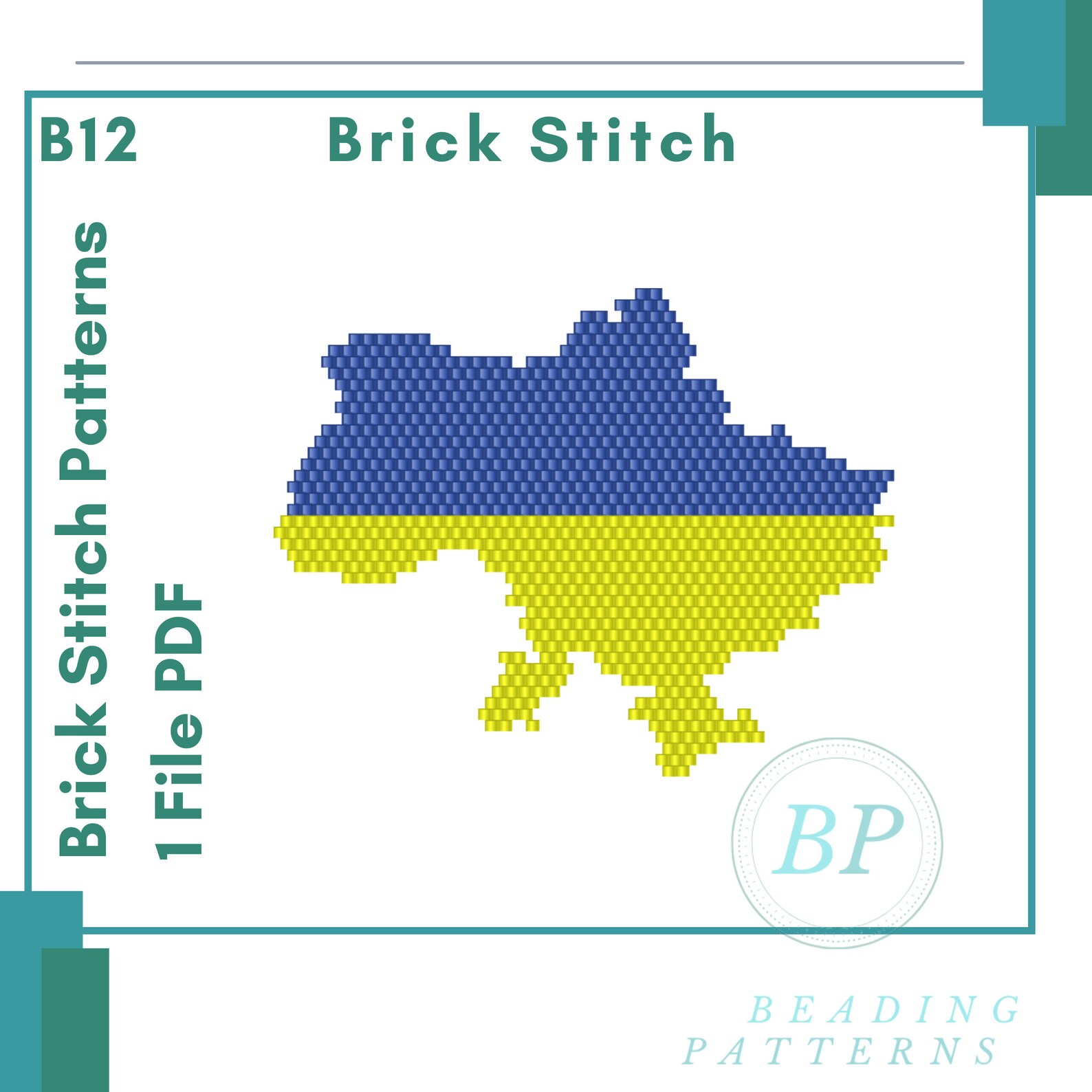 Ukraine Brick Stitch Map Beading Patterns Miyuki Delicas - Etsy