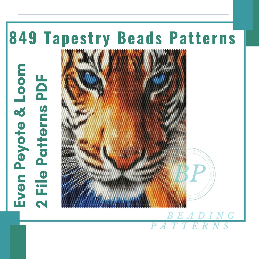 Tiger Peyote and Loom Tapestry, 2pdf File Patterns, Even Peyote Big ...