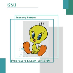 Tweety Bird Tapestry Beads Even Peyote and Loom Patterns, 2 File Pdf ...