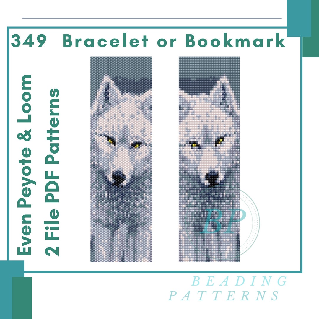 White Wolf Peyote Pattern, Loom Bracelet, Beading Woven, Bookmark Beads ...