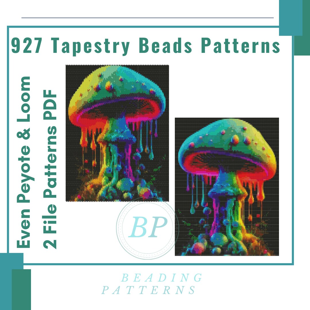 Fantasy Mushroom Tapestry Patterns Loom Stitch and Even Peyote, Beading ...