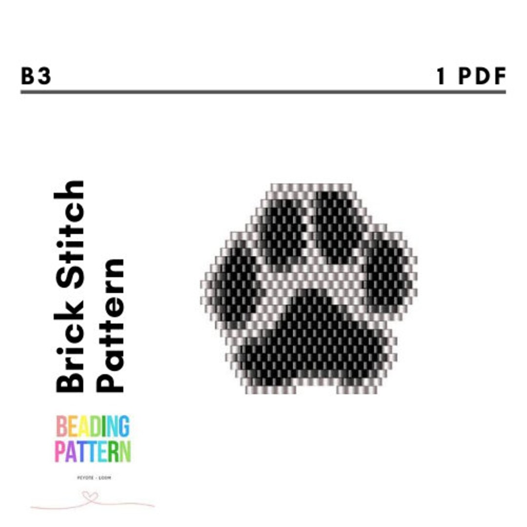 Cats Paws Brick Stitch Charm Miyuki Seed Beads Patterns - Etsy