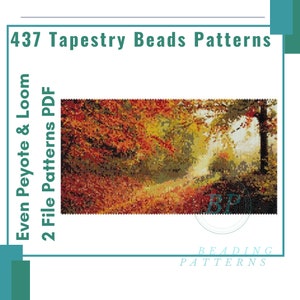 Forest Peyote Tapestry Patterns Woven Loom, Beaded Landscape Miyuki ...