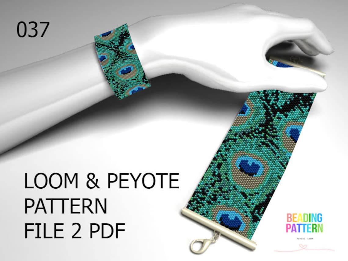 037 Peacock Peyote Peacock Loom Feathers Peyote Feathers - Etsy