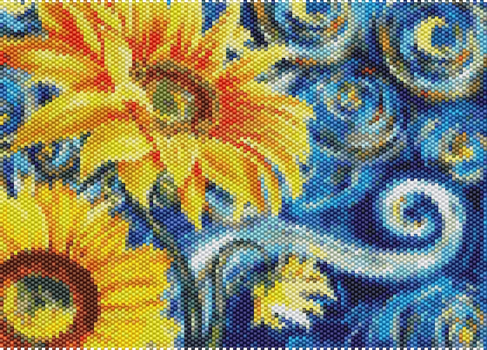 Sunflowers Beads Tapestry Even Peyote and Stitch Loom Large Patterns ...