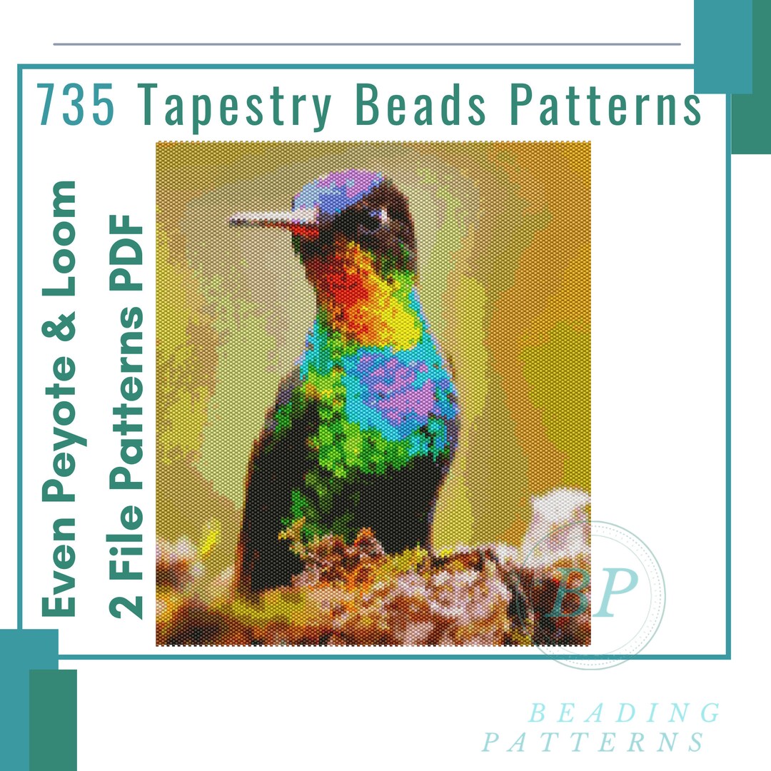 Hummingbirds Bead Patterns Even Peyote and Loom Woven, Tapestry Beading ...